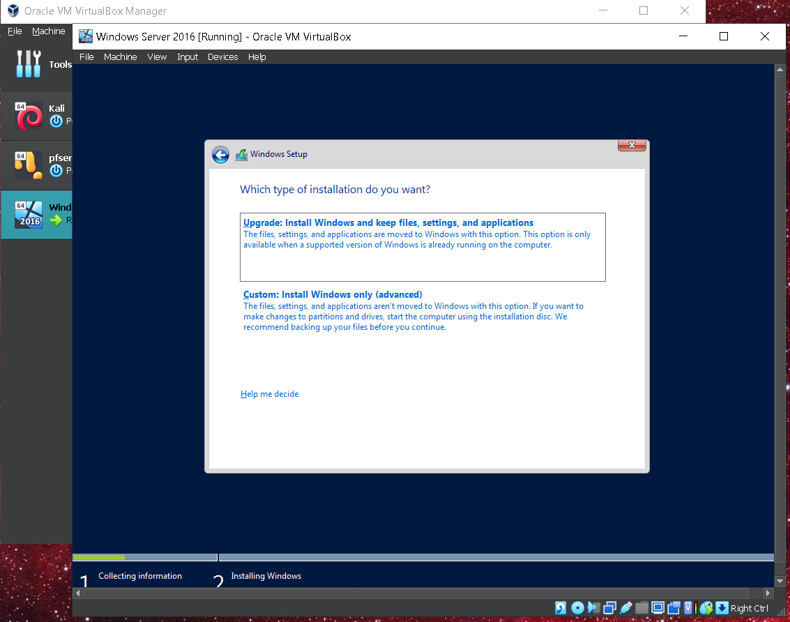 Installing Windows Server 2016 on Oracle VirtualBox · Mark Thompson Portfolio